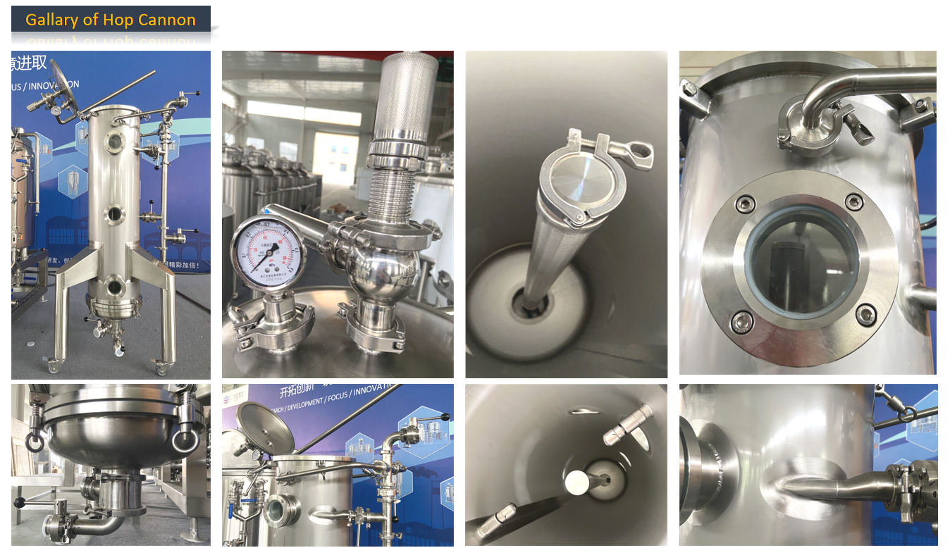 Hop cannon - dry hopping device for larger fermentation tanks